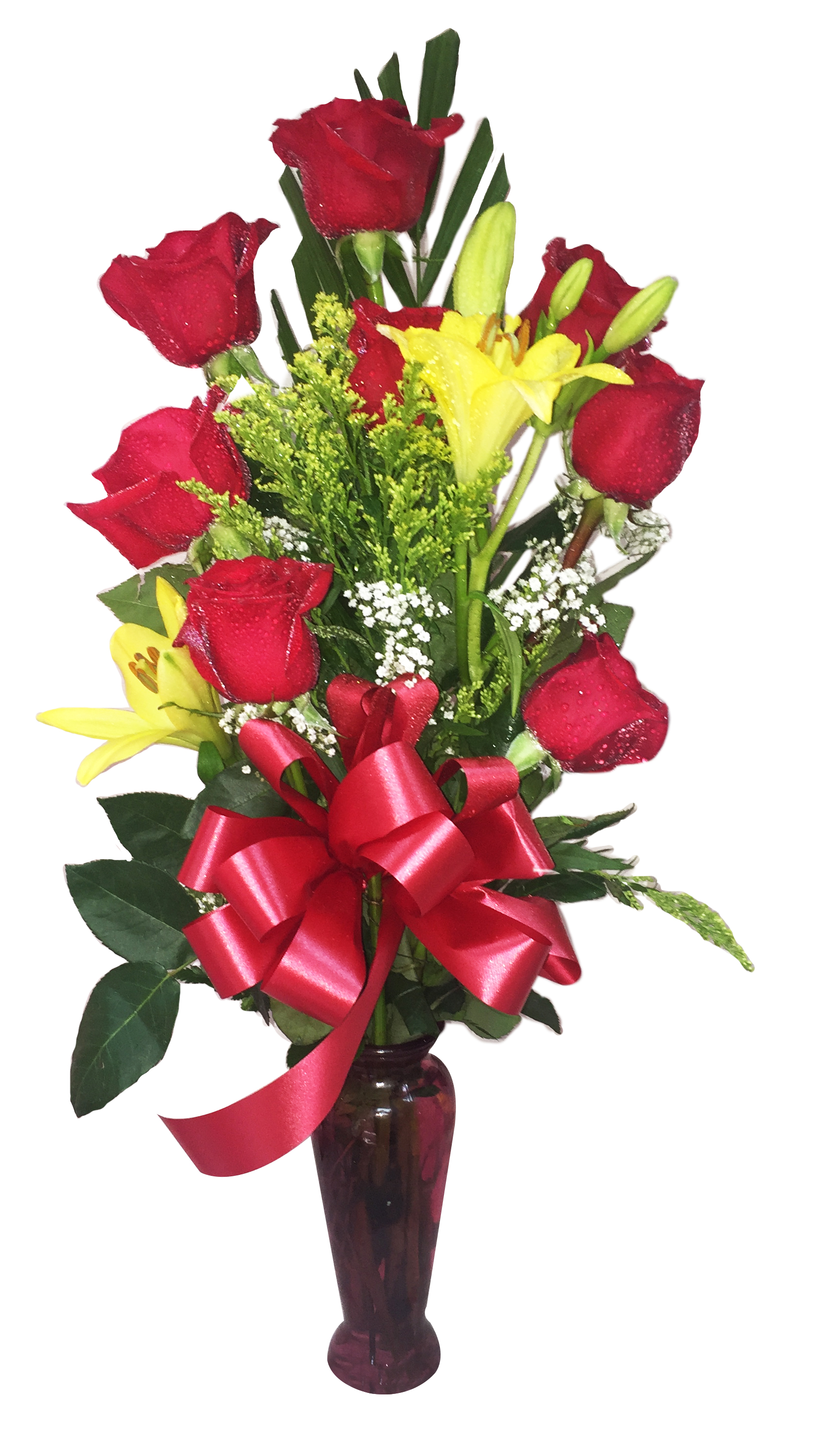8 roses and lily – Iris florist